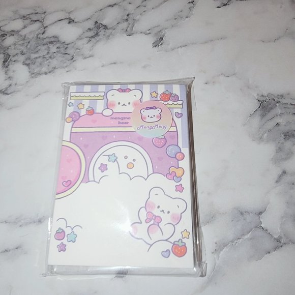 Office | Nwt Kawaii Teddy Bear Memo Pad Stationary Cloud | Poshmark